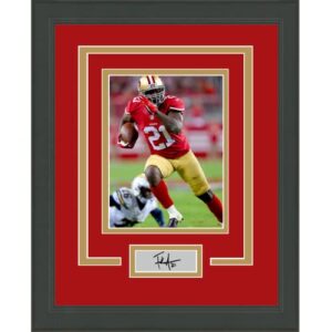 framed frank gore facsimile laser engraved signature auto san francisco 49ers 14x17 football photo