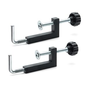 powertec 71004v universal fence clamp, 2 pk, for table saws, router tables, clamping squares, drill press tables, mitre saws, with 3/8" rod