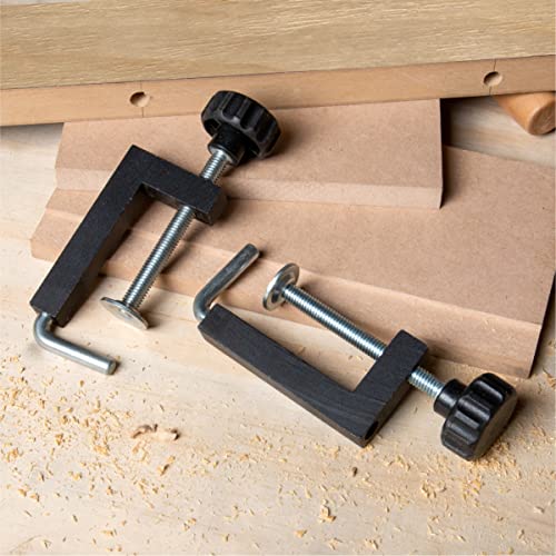 POWERTEC 71004V Universal Fence Clamp, 2 PK, For Table Saws, Router Tables, Clamping Squares, Drill Press Tables, Mitre Saws, With 3/8" Rod