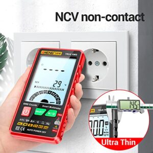 ANENG Digital Multimeter Smart Electrical Tester Auto-Ranging TRMS 6000Counts LCD Screen Voltmeter Measures NCV AC/DC Voltage Current Resistance Continuity Duty-Cycle Capacitance Temperature Frequency