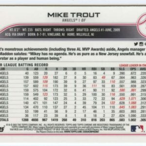 2022 Topps Chrome #200 MIKE TROUT Los Angeles Angels Baseball