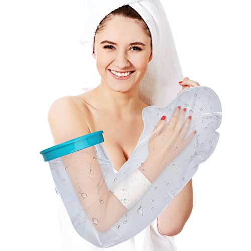 Arm cast Covers for Shower Adult,100% Waterproof can be reused,cast Covers for Shower arm,Keep The Wound Dry,Comfortable and not Tight,Shower Cover for arm cast Adult,with a Hook for Easy Drying.