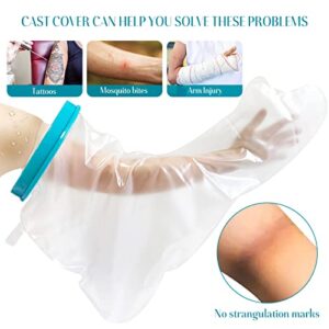 Arm cast Covers for Shower Adult,100% Waterproof can be reused,cast Covers for Shower arm,Keep The Wound Dry,Comfortable and not Tight,Shower Cover for arm cast Adult,with a Hook for Easy Drying.