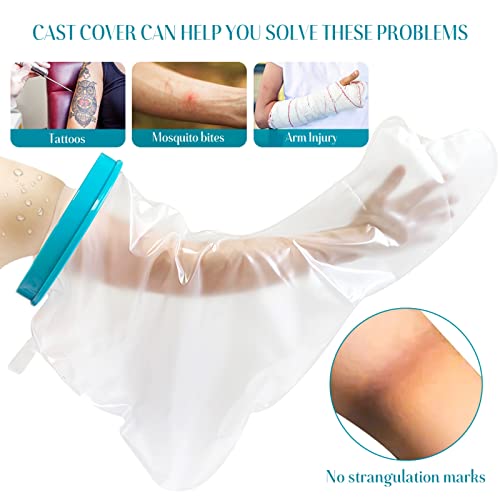 Arm cast Covers for Shower Adult,100% Waterproof can be reused,cast Covers for Shower arm,Keep The Wound Dry,Comfortable and not Tight,Shower Cover for arm cast Adult,with a Hook for Easy Drying.