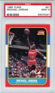 michael jordan 1986 fleer rookie card #57 (psa mint 9) - basketball slabbed rookie cards