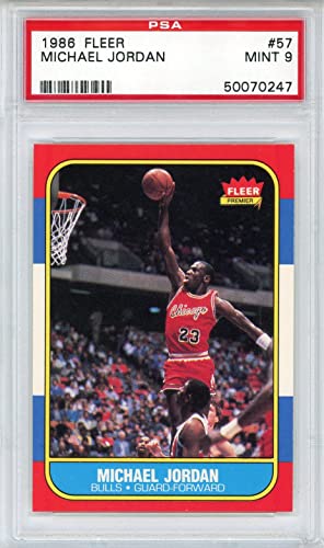 Michael Jordan 1986 Fleer Rookie Card #57 (PSA Mint 9) - Basketball Slabbed Rookie Cards