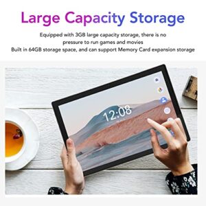 10.1 Inch HD Tablet PC, 8.0 3GB 64GB Dual SIM Dual Standby Dual Camera Tablet PC for Work (US Plug)