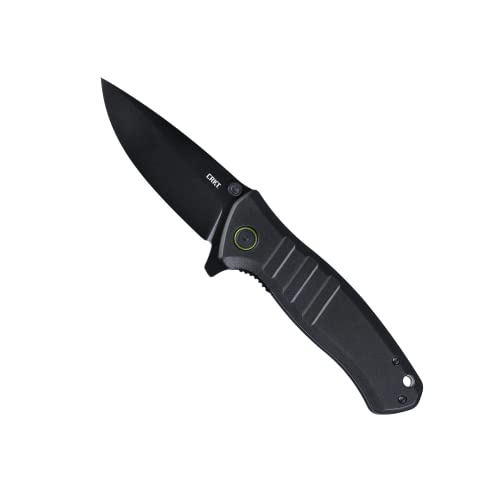 CRKT Dextro EDC Folding Pocket Knife: Everyday Carry Plain Edge, Liner Lock, Aluminum Handle 6295, Gray and Black