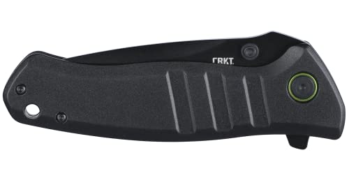 CRKT Dextro EDC Folding Pocket Knife: Everyday Carry Plain Edge, Liner Lock, Aluminum Handle 6295, Gray and Black