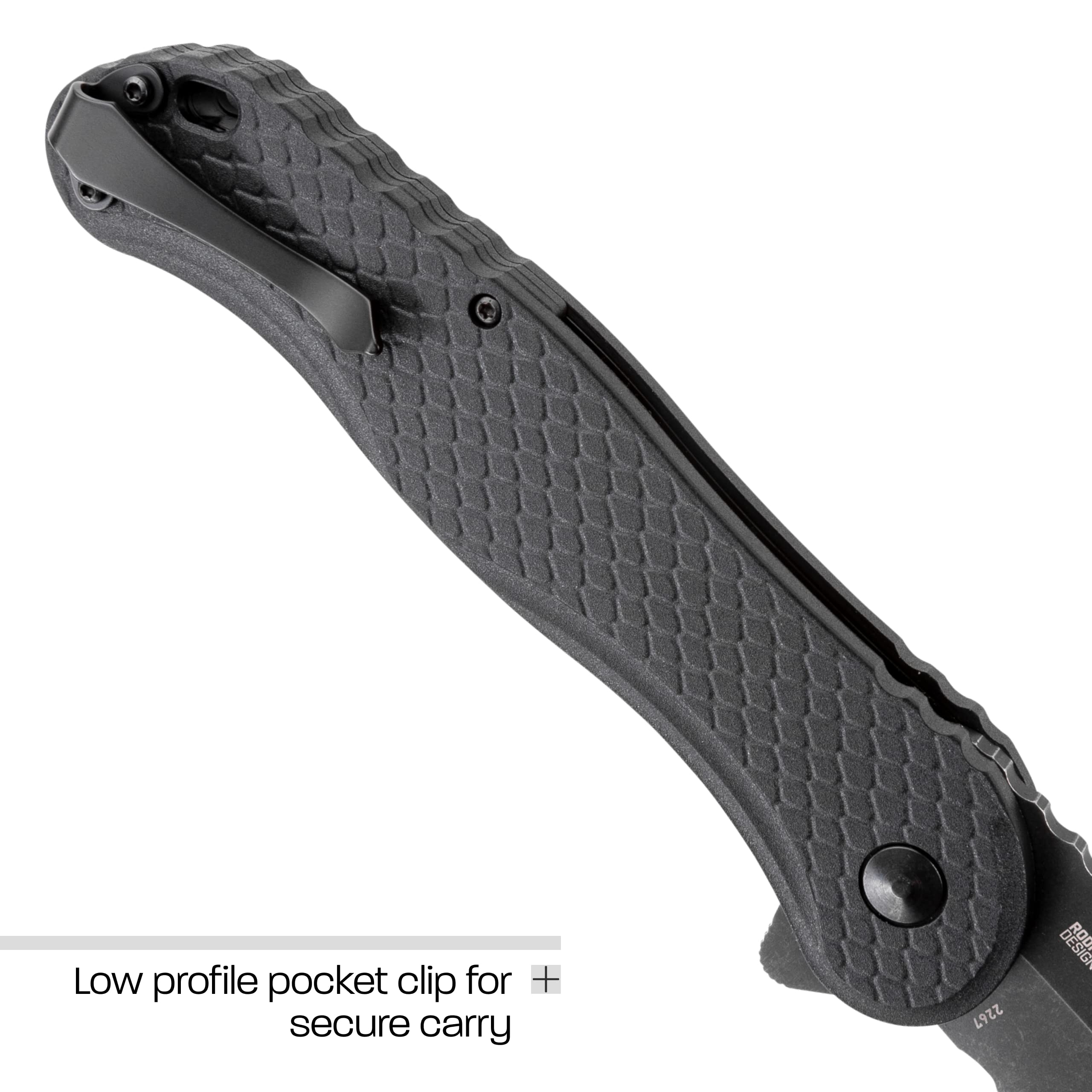 CRKT Taco Viper Folding Pocket Knife: Assisted Opening EDC, Veff Serrations, Liner Lock, Glass-Reinforced Nylon Handle, Deep Carry Pocket Clip 2267, Black