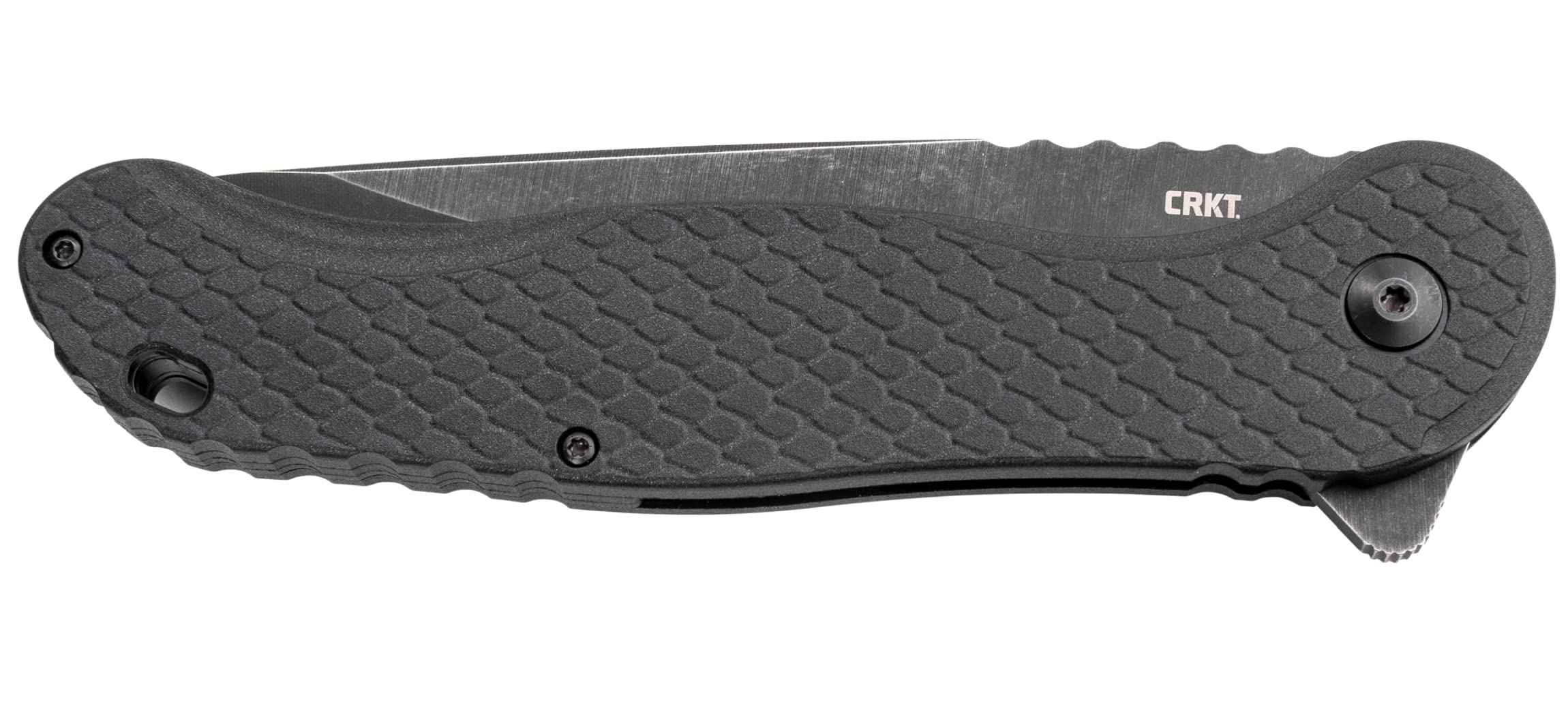 CRKT Taco Viper Folding Pocket Knife: Assisted Opening EDC, Veff Serrations, Liner Lock, Glass-Reinforced Nylon Handle, Deep Carry Pocket Clip 2267, Black