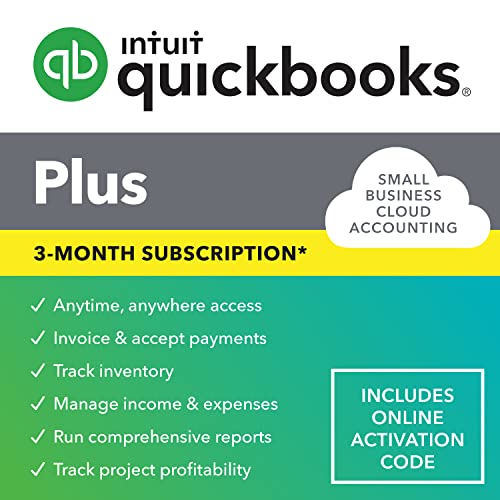 QuickBooks Online Plus 2023, 3 Month Subscription [Online Code]