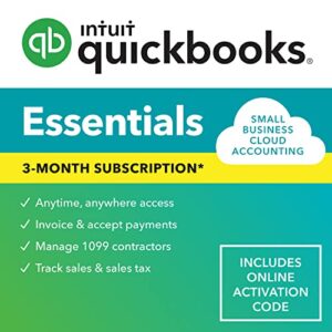 quickbooks online essentials 2023, 3 month subscription [online code]