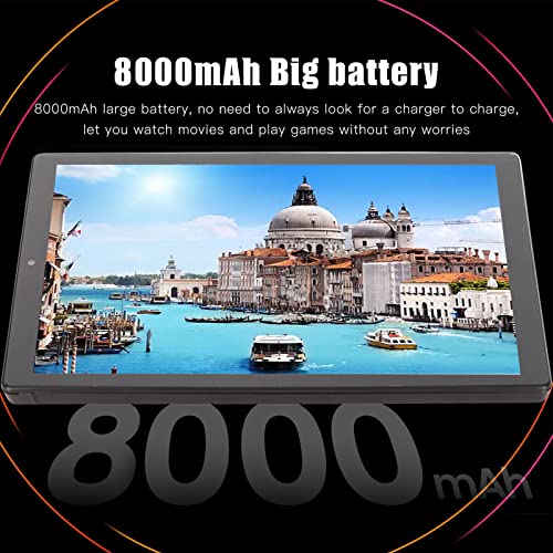 Tablet PC, 8000mAh Black 10.1 Inch Tablet 10 Core CPU Processor for Photograph for 11.0 (US Plug)