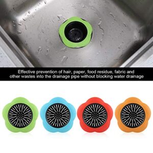 SOONHUA Kitchen Sink Strainer, 4PCS Flower Shaped Plastic Basin Sink Strainer Drain Stopper Bathroom Accessories 4.5'' Diameter