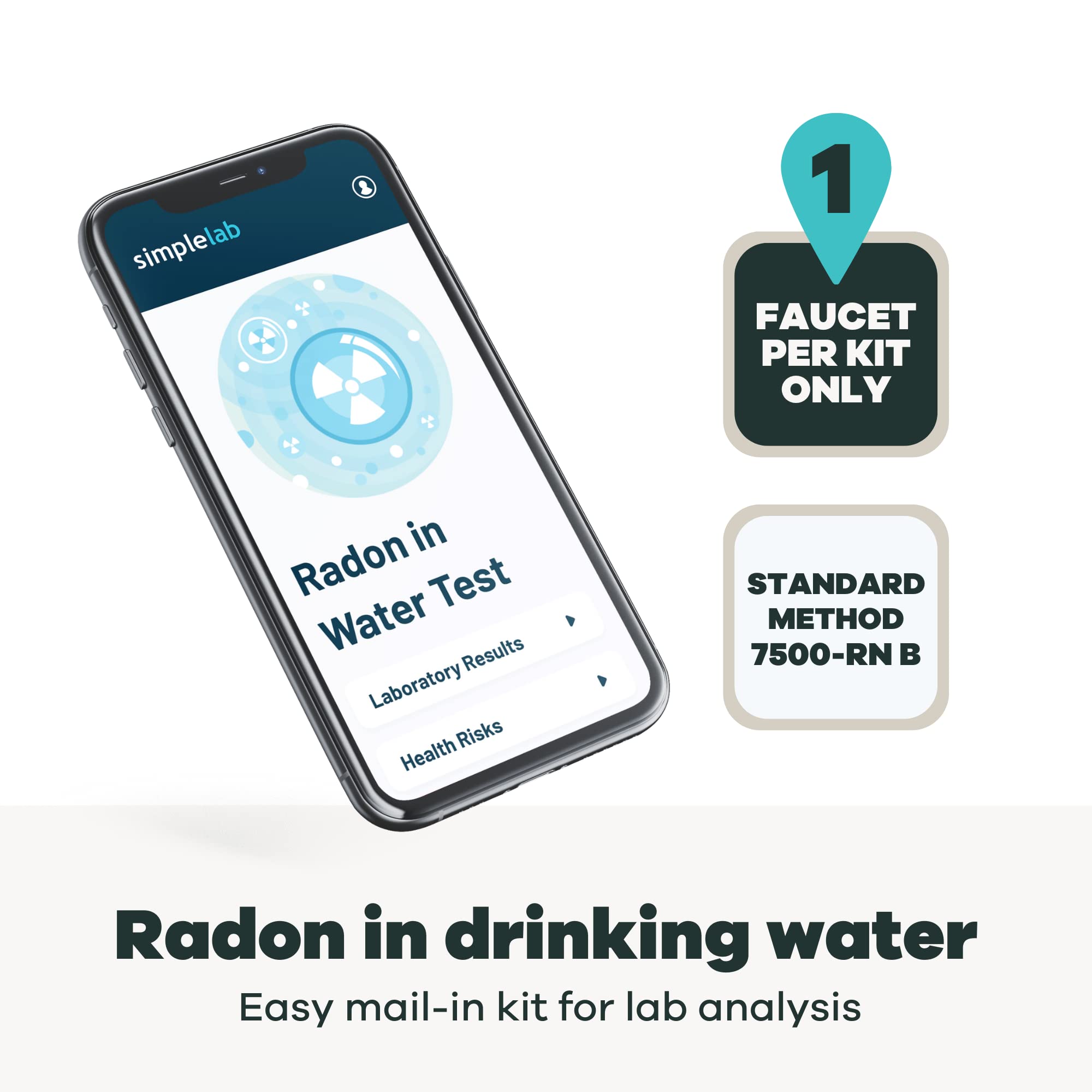 Tap Score Radon in Water Test Kit | Well or City | Full Report | EPA Certified Drinking Water Labs | #1 Best Home Water Test 2022 | 100% Unbiased