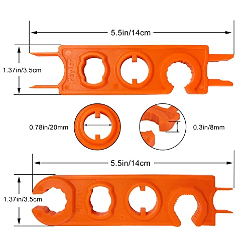 2 Pcs Solar Connector Wrench Tool Kit Assembly Disconnect Removel Spanner for Solar Panel Connector PV Extension Cable Wire Kit