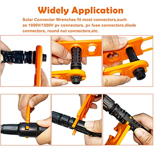 2 Pcs Solar Connector Wrench Tool Kit Assembly Disconnect Removel Spanner for Solar Panel Connector PV Extension Cable Wire Kit