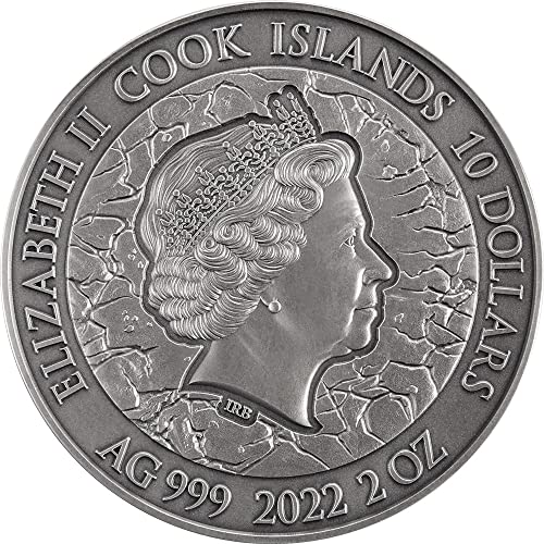 2022 DE Modern Commemorative PowerCoin Lord Of The Rings 2 Oz Silver Coin 10$ Cook Islands 2022 Antique Finish