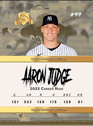 AARON JUDGE Baseball Card CUSTOM Made Novelty Baseball Card Depicting His Record Tying 61 HOME RUNS! - New York Yankees - TIES Roger Maris with 61 Homeruns 09/28/2022