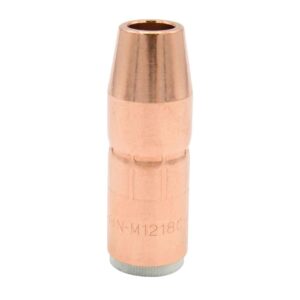 miller n-m1218c acculock mdx thread-on nozzle, 1/2" orifice, 1/8" tip recess, copper, 10 pack