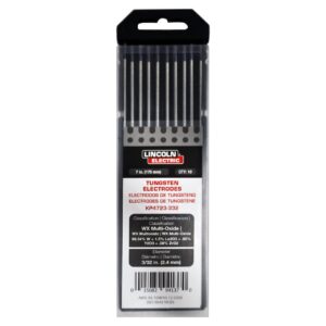 lincoln electric wx multi-oxide tungsten electrode, 3/32” x 7”, kp4723-332