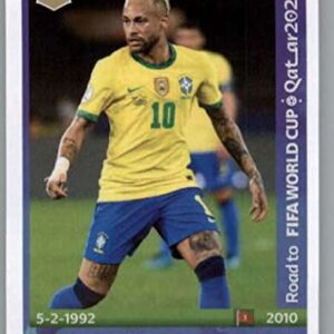 2021 Panini Stickers: Road to FIFA World Cup Qatar 2022#88 Neymar Jr Brazil Soccer Mini Sticker Trading Card