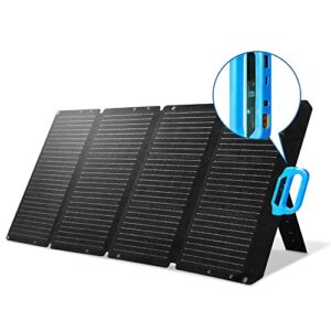 wetown 100 watt solar panel portable sun track foldable solar panels 100w, 18v solar outlets tx60 + anderson + dc + usb + type-c + xt30 parallel, solar generator for camping outdoor rv waterproof ip67