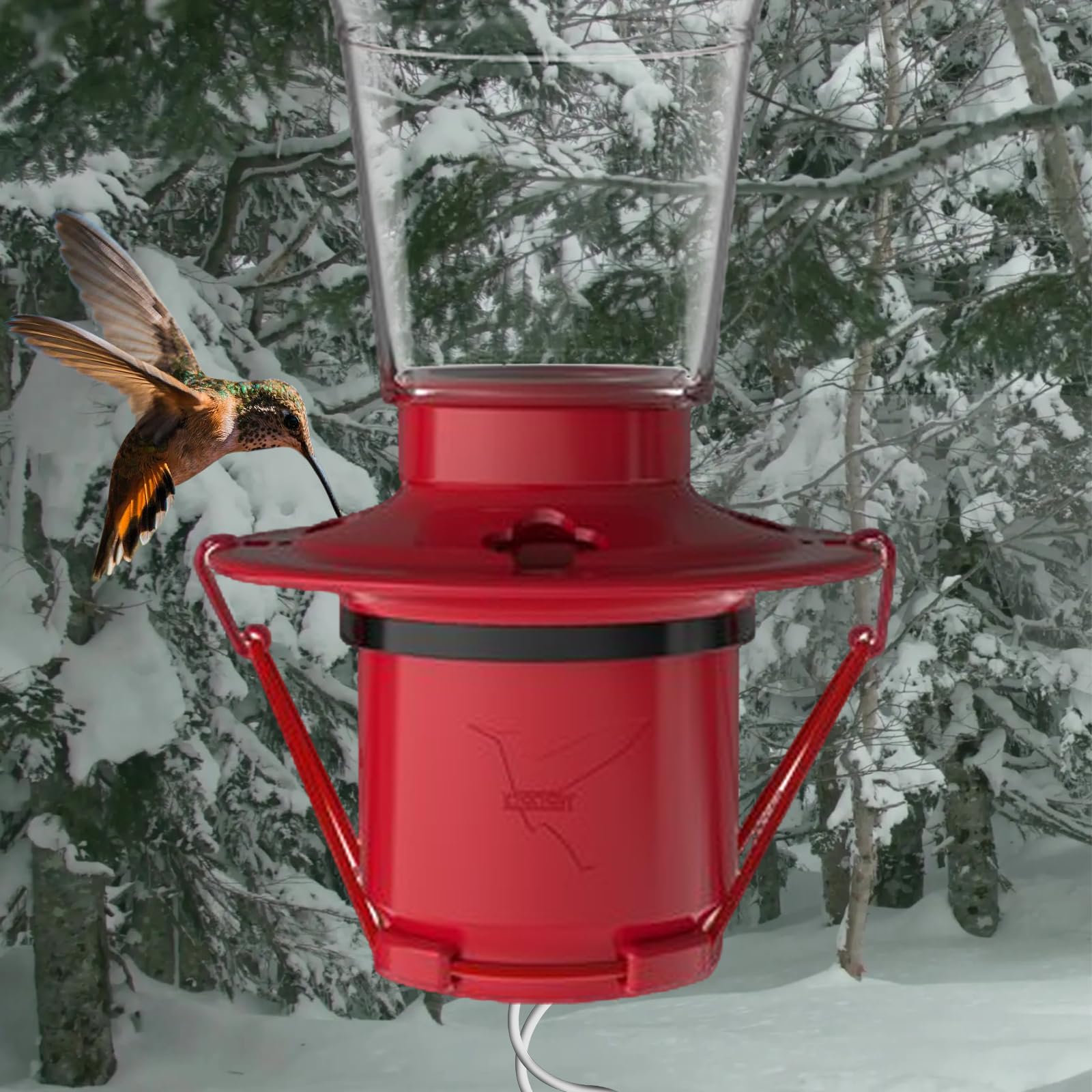 Hummingbird Feeder Heater in Freezing Outdoors Bird Feeder Heater Attaches to Feeder Bottom Backyard Bird Feeder Heater Hearth for Garden Patio Yard Hummingbird Feeder Heater (Red Heater -No Feeder)