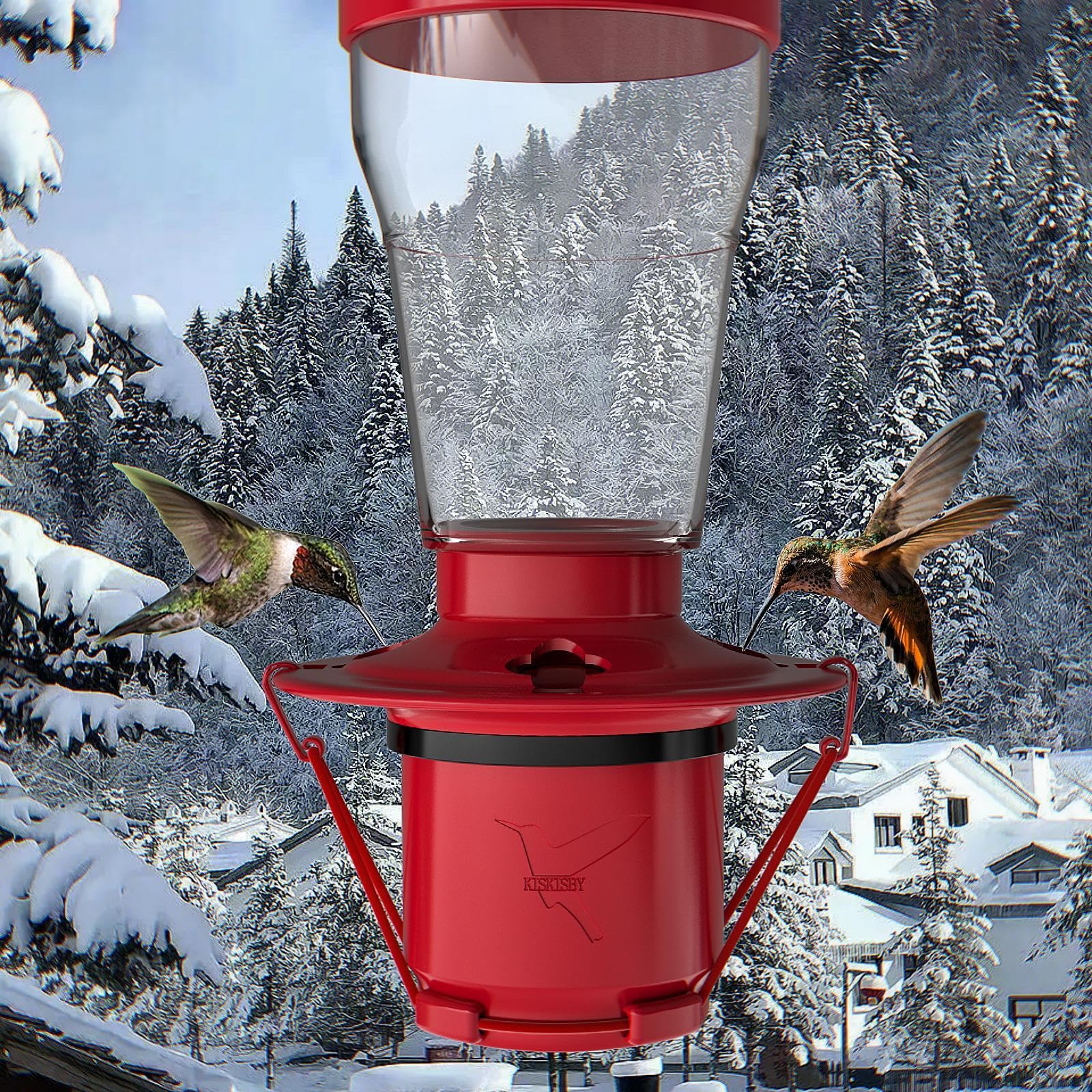 Hummingbird Feeder Heater in Freezing Outdoors Bird Feeder Heater Attaches to Feeder Bottom Backyard Bird Feeder Heater Hearth for Garden Patio Yard Hummingbird Feeder Heater (Red Heater -No Feeder)