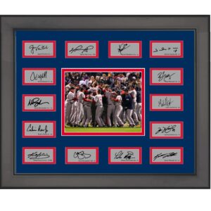 framed 2004 boston red sox break the curse mlb world series champions team facsimile laser engraved signature auto collage 20x25 baseball photo