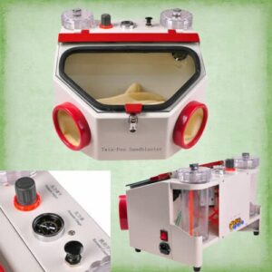 Twin-pen Sandblaster Fine Blasting Unit Lab Tool Polishing Equipment 220V