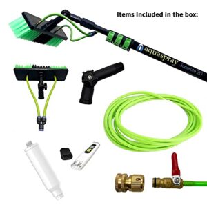 EQUIPMAXX 20 Feet Long Reach Solar Panel Cleaning Brush with Inline Water Filter, Telescopic Extendable for Roof Mounted Solar Panel and Window Cleaning: Water Fed Pole Cleaning Kit