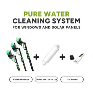 EQUIPMAXX 20 Feet Long Reach Solar Panel Cleaning Brush with Inline Water Filter, Telescopic Extendable for Roof Mounted Solar Panel and Window Cleaning: Water Fed Pole Cleaning Kit