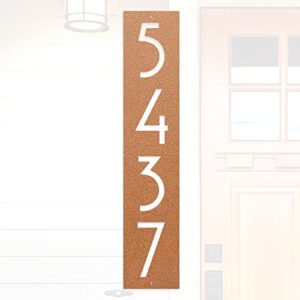 Metal Vertical House Number Sign | Mid Century Modern Address Plaque | Retro Style Address Sign | Handmade Vertical House Numbers