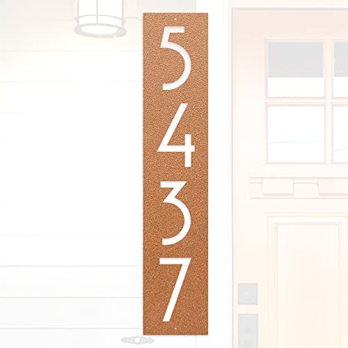 Metal Vertical House Number Sign | Mid Century Modern Address Plaque | Retro Style Address Sign | Handmade Vertical House Numbers