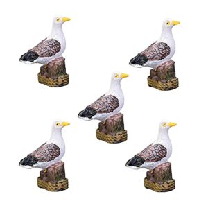 acxico 5pcs sea bird seagull stand stump miniature fairy garden home houses decoration craft micro landscaping decor diy accessories