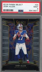 josh allen 2018 panini select football rookie card #24 graded psa 9