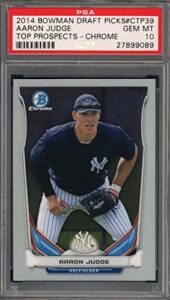 aaron judge 2014 bowman draft picks chrome baseball rookie card #ctp39 psa 10