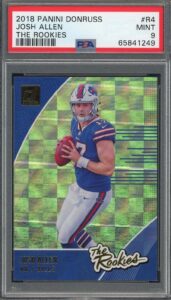 josh allen 2018 panini donruss football rookie card #r4 graded psa 9