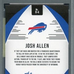 Josh Allen 2018 Panini Donruss Football Rookie Card #R4 Graded PSA 9