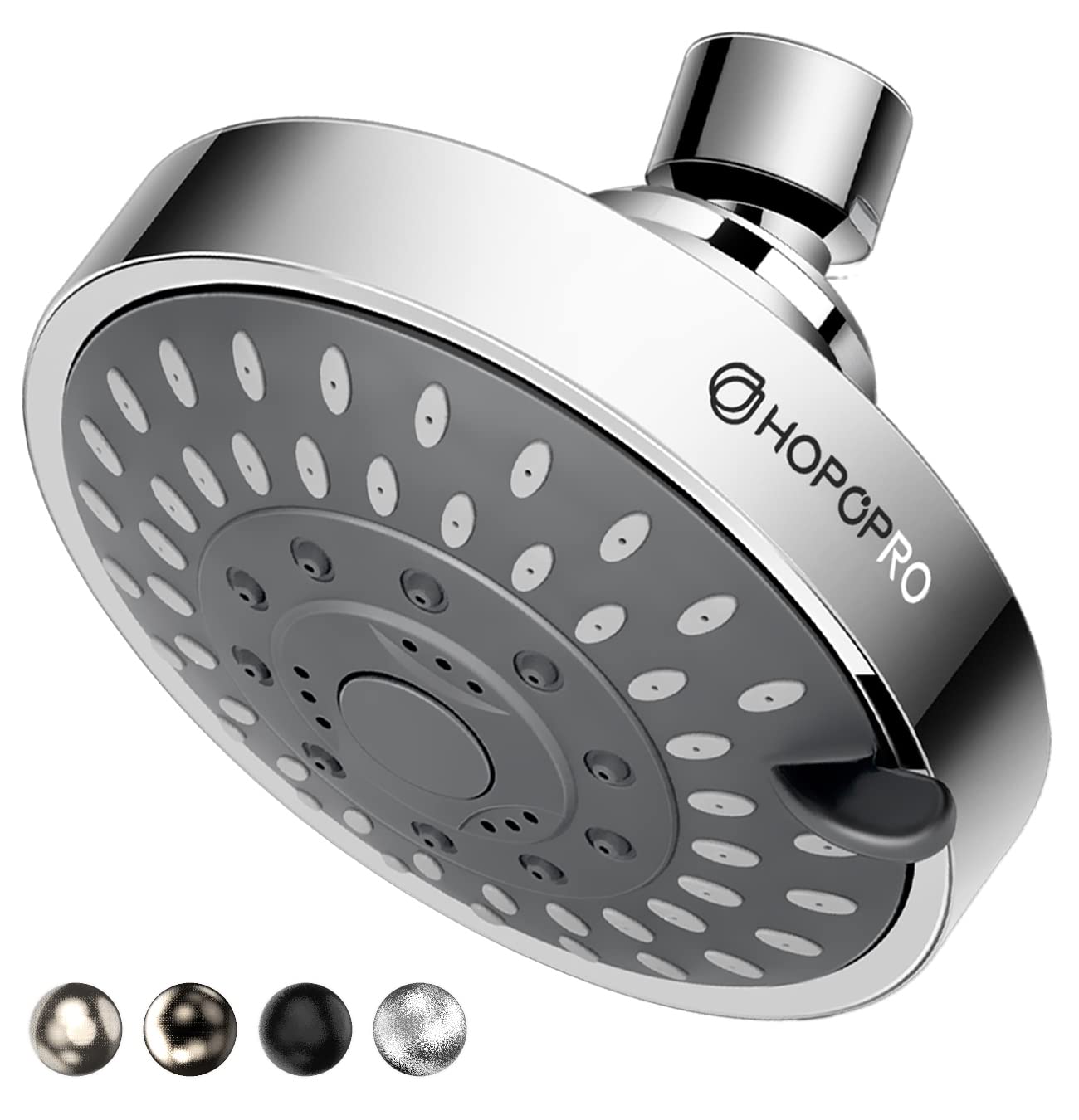 HOPOPRO NBC News Consumer Reports Recommended Shower Brand, 7 Inch High Pressure Shower Head and Shower Arm for Healthy Luxury Shower Experience Even at Low Water Flow - Chrome