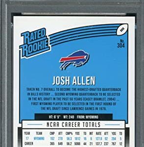 Josh Allen 2018 Panini Donruss Football Rookie Card #304 Graded PSA 9