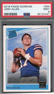 josh allen 2018 panini donruss football rookie card #304 graded psa 9