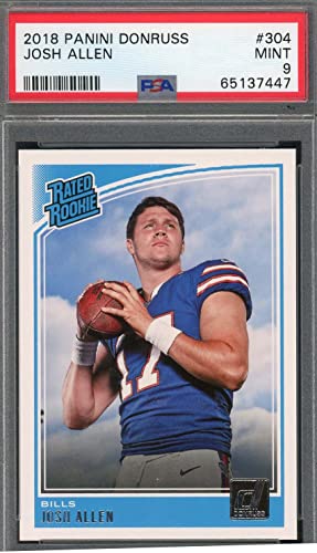 Josh Allen 2018 Panini Donruss Football Rookie Card #304 Graded PSA 9