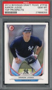 aaron judge 2014 bowman draft picks baseball rookie card rc #tp39 graded psa 10