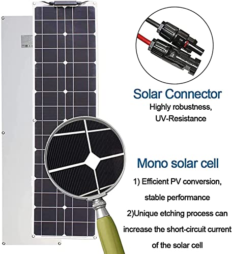 LOPMQRV 800 Watt Solar Panel Kit, with 2pcs Charge Controller(40A) 4pcs 200 Flexible Monocrystalline for 12-48V Battery Charging Car Camper RV Yacht Boat