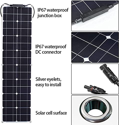 LOPMQRV 800 Watt Solar Panel Kit, with 2pcs Charge Controller(40A) 4pcs 200 Flexible Monocrystalline for 12-48V Battery Charging Car Camper RV Yacht Boat