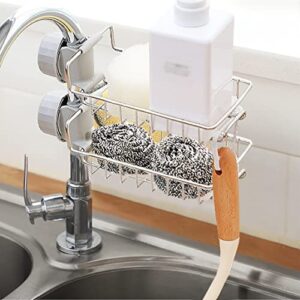 2 pc Sponge Holder for Kitchen Sink Stainless Steel Faucet Faucet Rack for Kitchen Sink by POKHDYE (2pc)