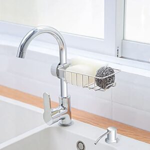 2 pc Sponge Holder for Kitchen Sink Stainless Steel Faucet Faucet Rack for Kitchen Sink by POKHDYE (2pc)